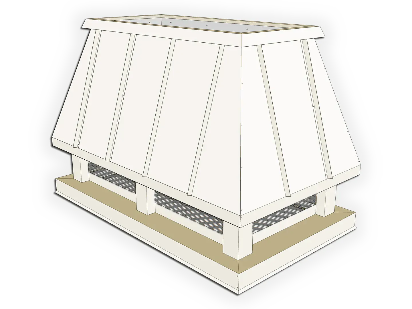Standing Seam Roof Chimney Cap / Shroud | KM Sheet Metal